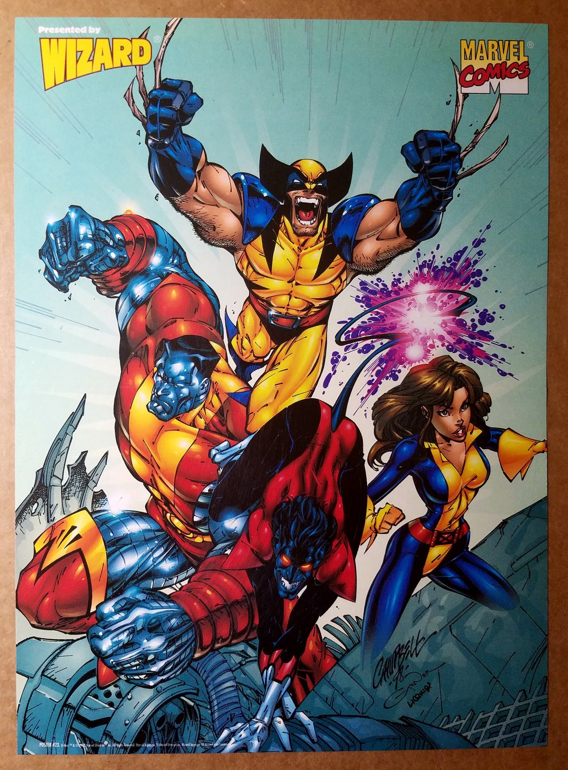 X-Men Wolverine Colossus Kitty Pyrde Marvel Comics Poster by J Scott ...