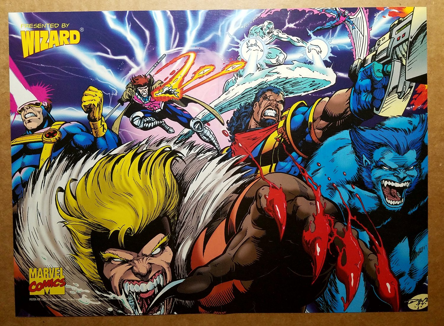 X-Men Sabretooth Beast Gambit Bishop Iceman Marvel Poster by Darick ...