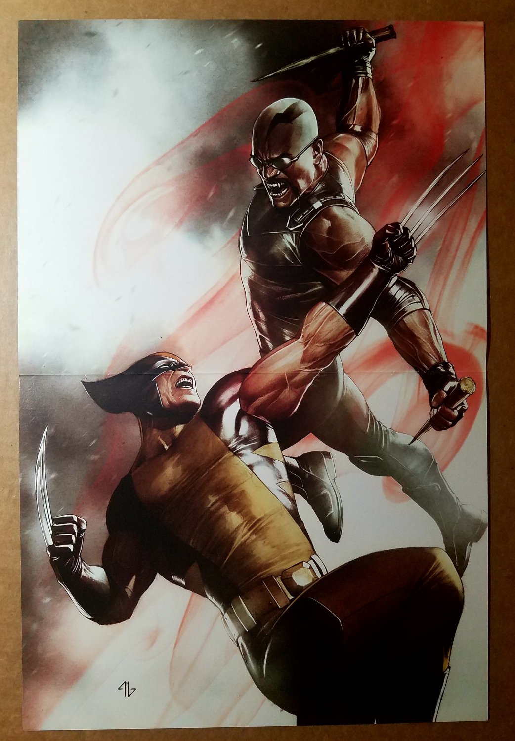 Wolverine Vs Blade Vampire Hunter Marvel Comics Poster by Adi Granov