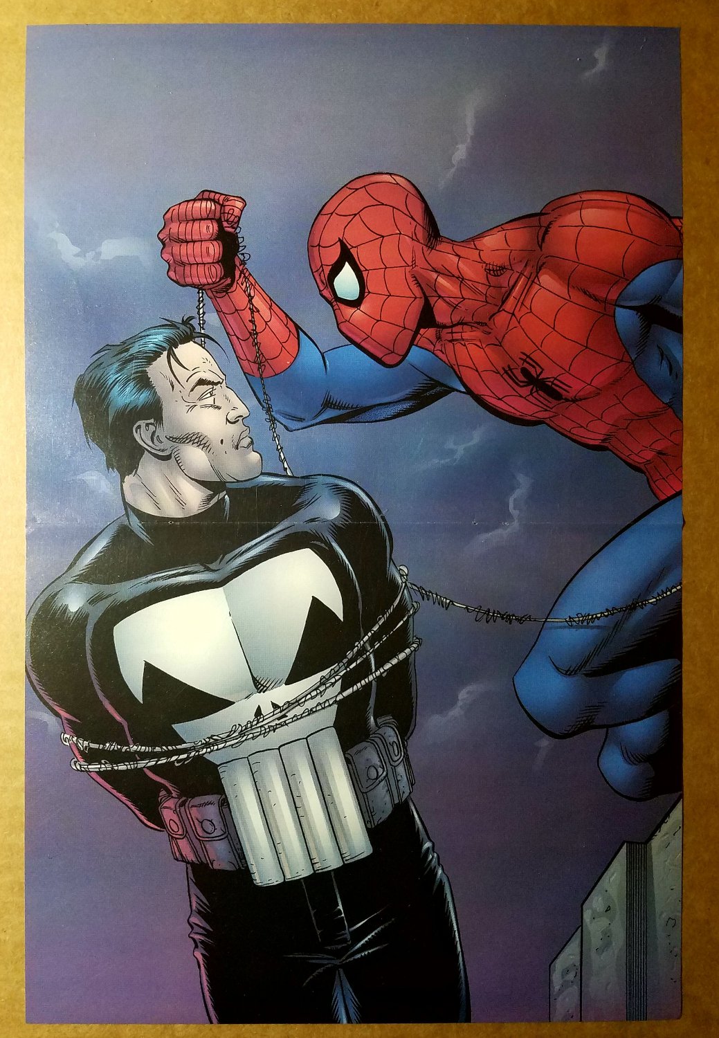 Spider-Man catches The Punisher Marvel Comics Poster by Steve Dillon