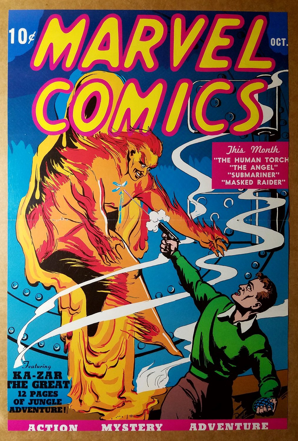 Marvel Comics 1 Human Torch Marvel Comics Poster by Frank Paul