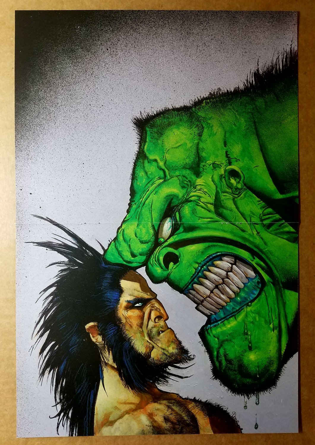 Wolverine Hulk Face Off Marvel Comics Poster by Simon Bisley
