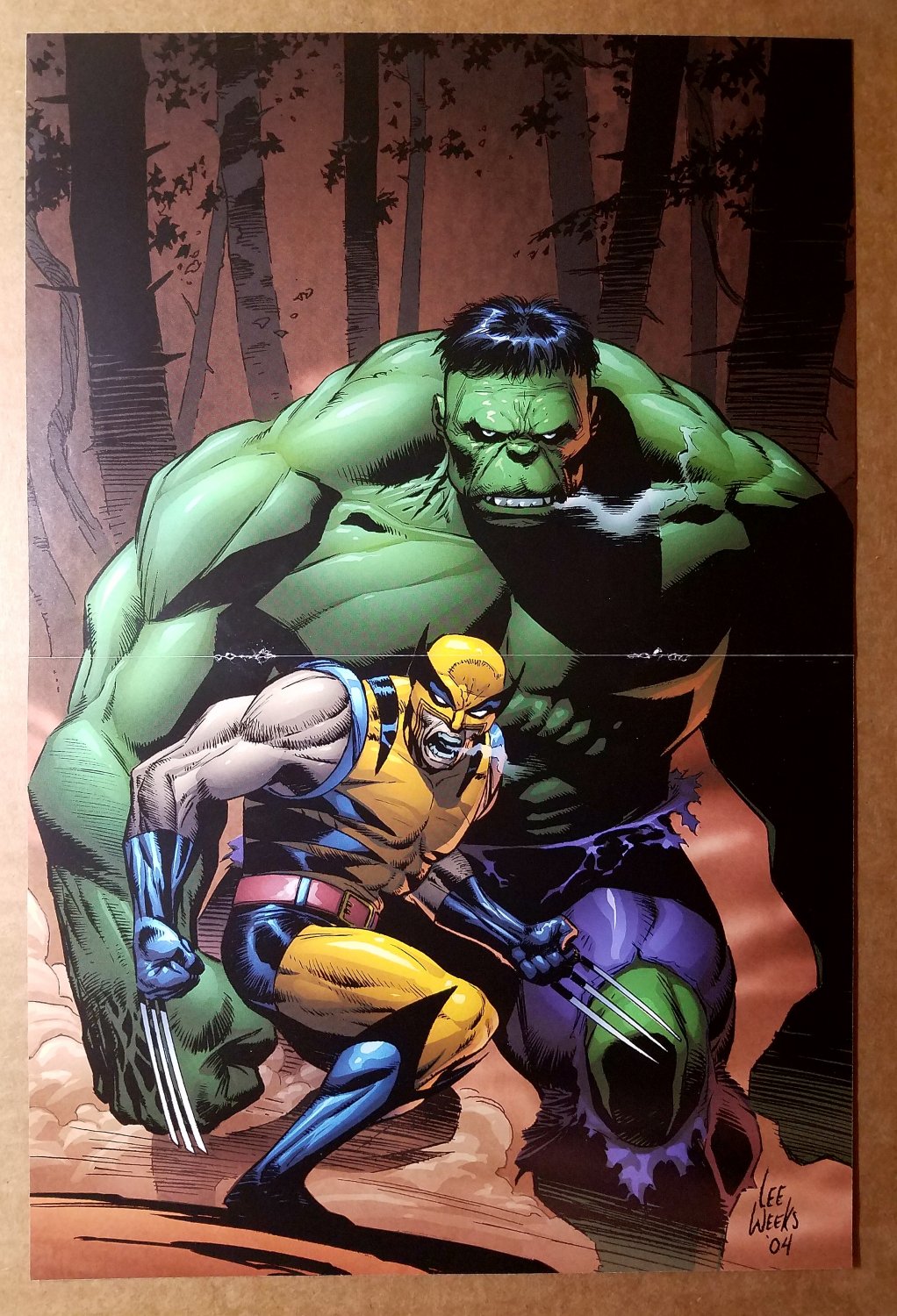 Hulk Wolverine Marvel Comics Poster by Lee Weeks