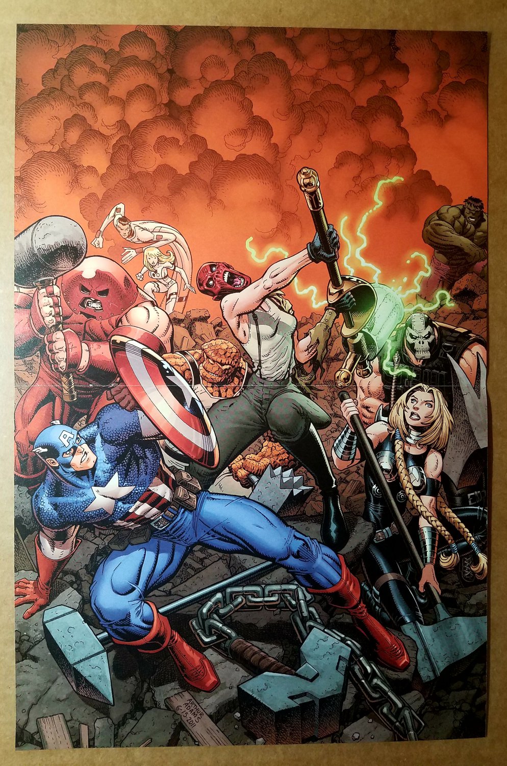 The Fearless 1 Captain America FF4 Thor Valkyrie Marvel Poster Arthur Adams