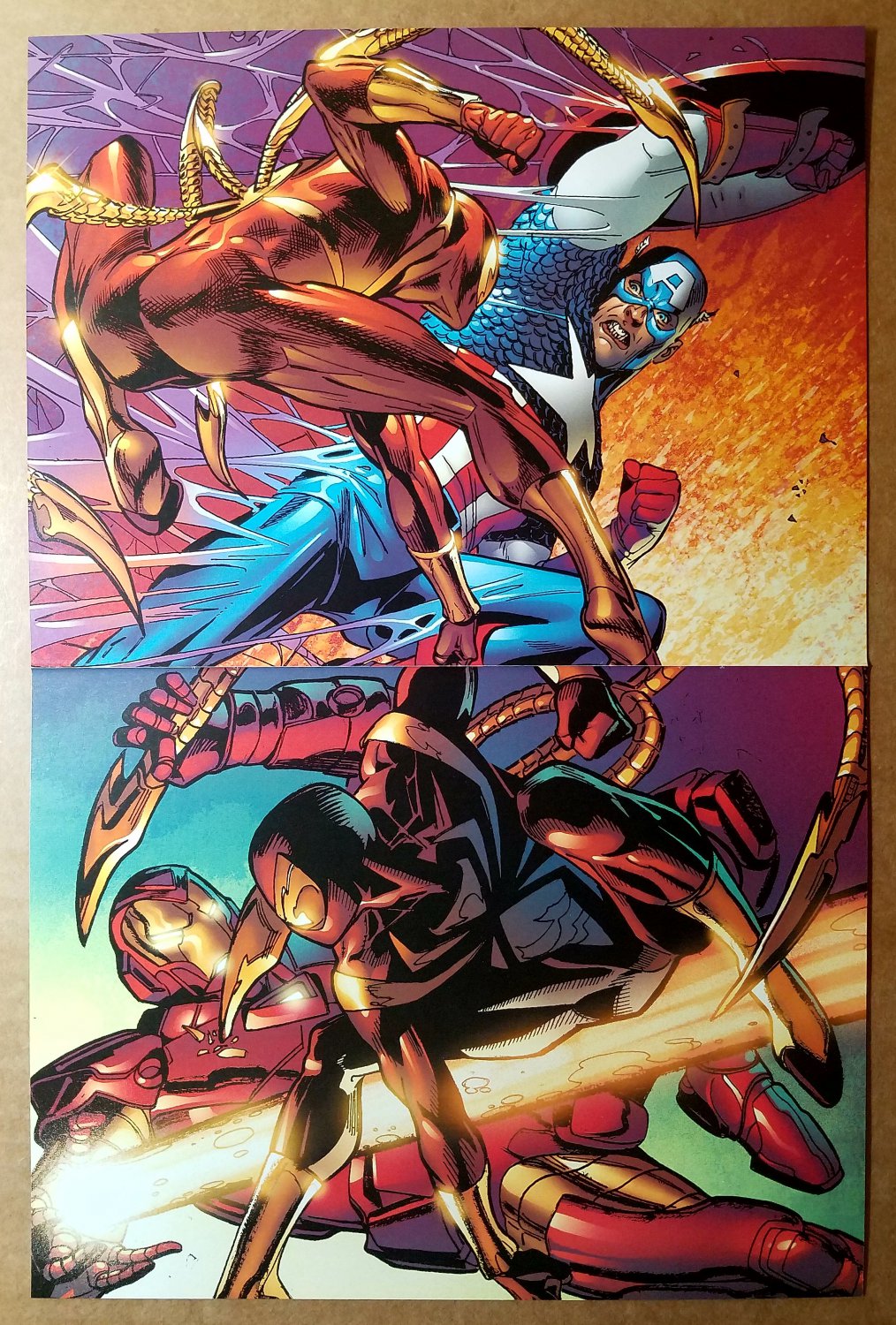 Spider-Man Iron Man Captain America Marvel Comic Poster by Ron Garney