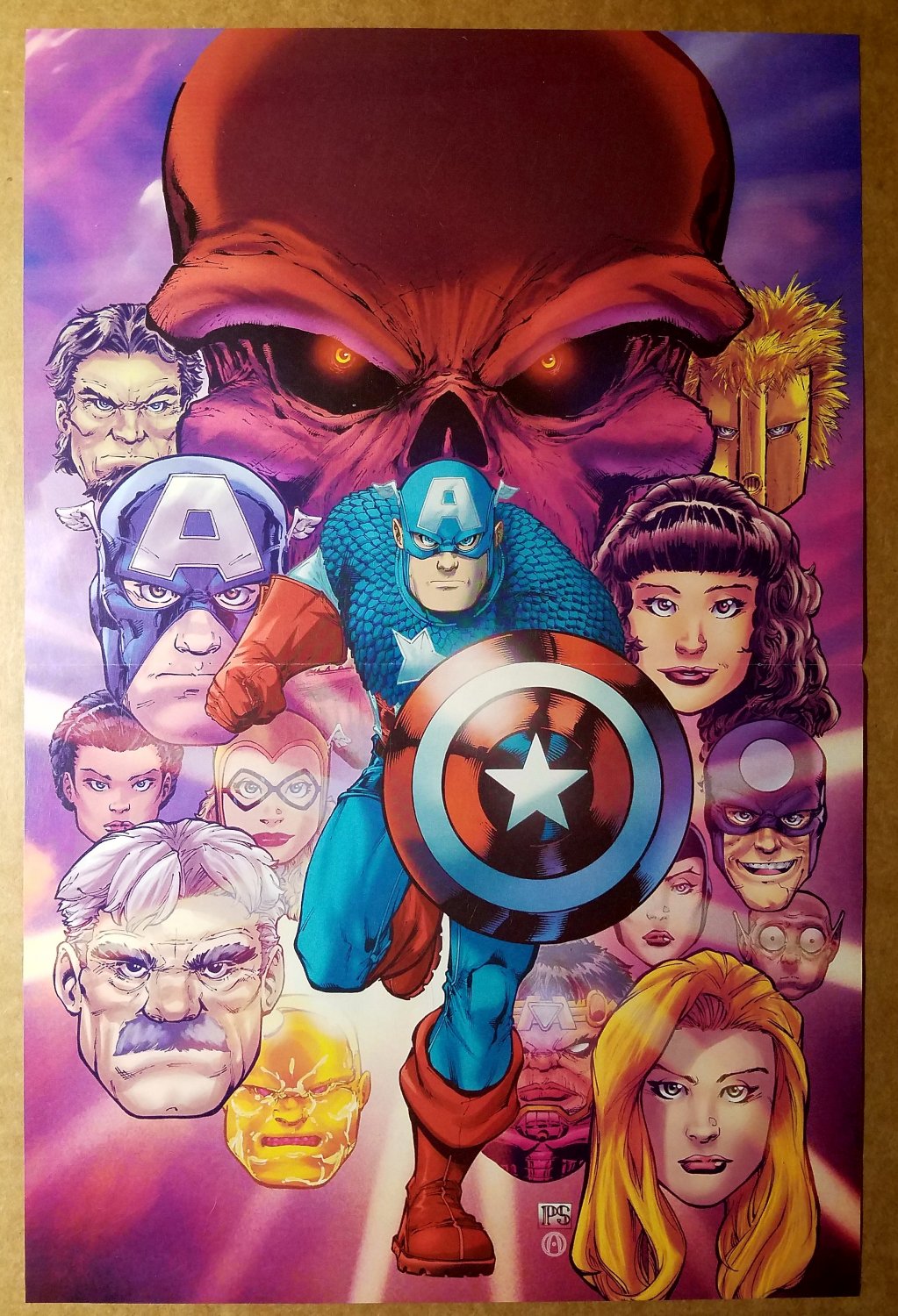 Captain America Avengers Red Skull Marvel Comics Poster by Patrick ...