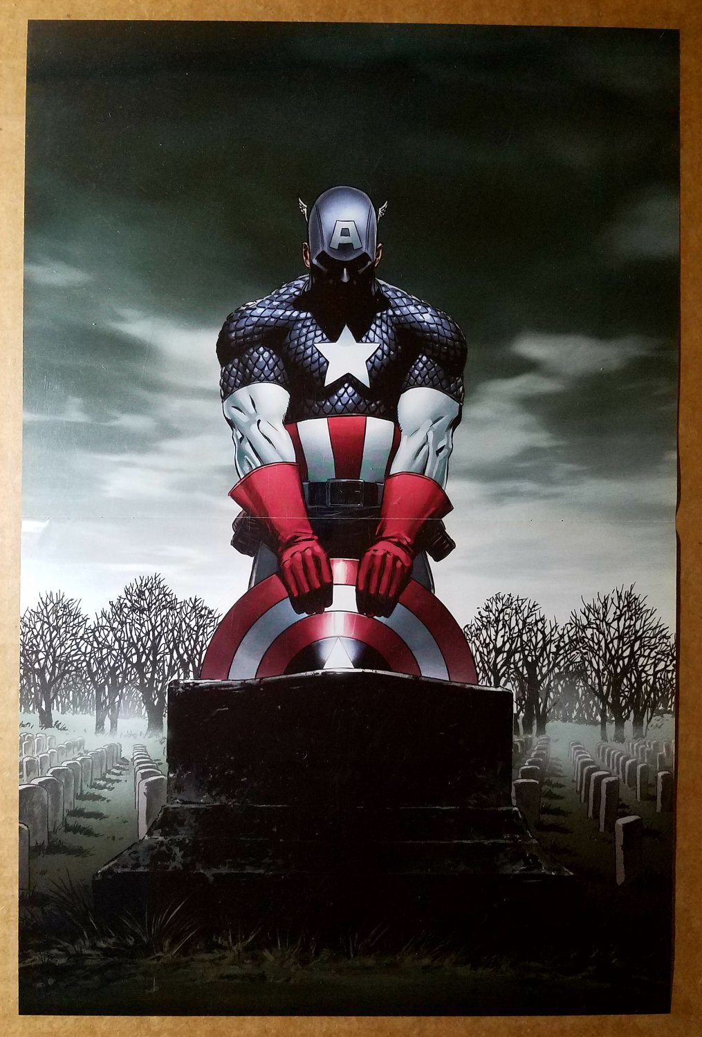 Captain America Grave Marvel Comic Poster by Steve Epting