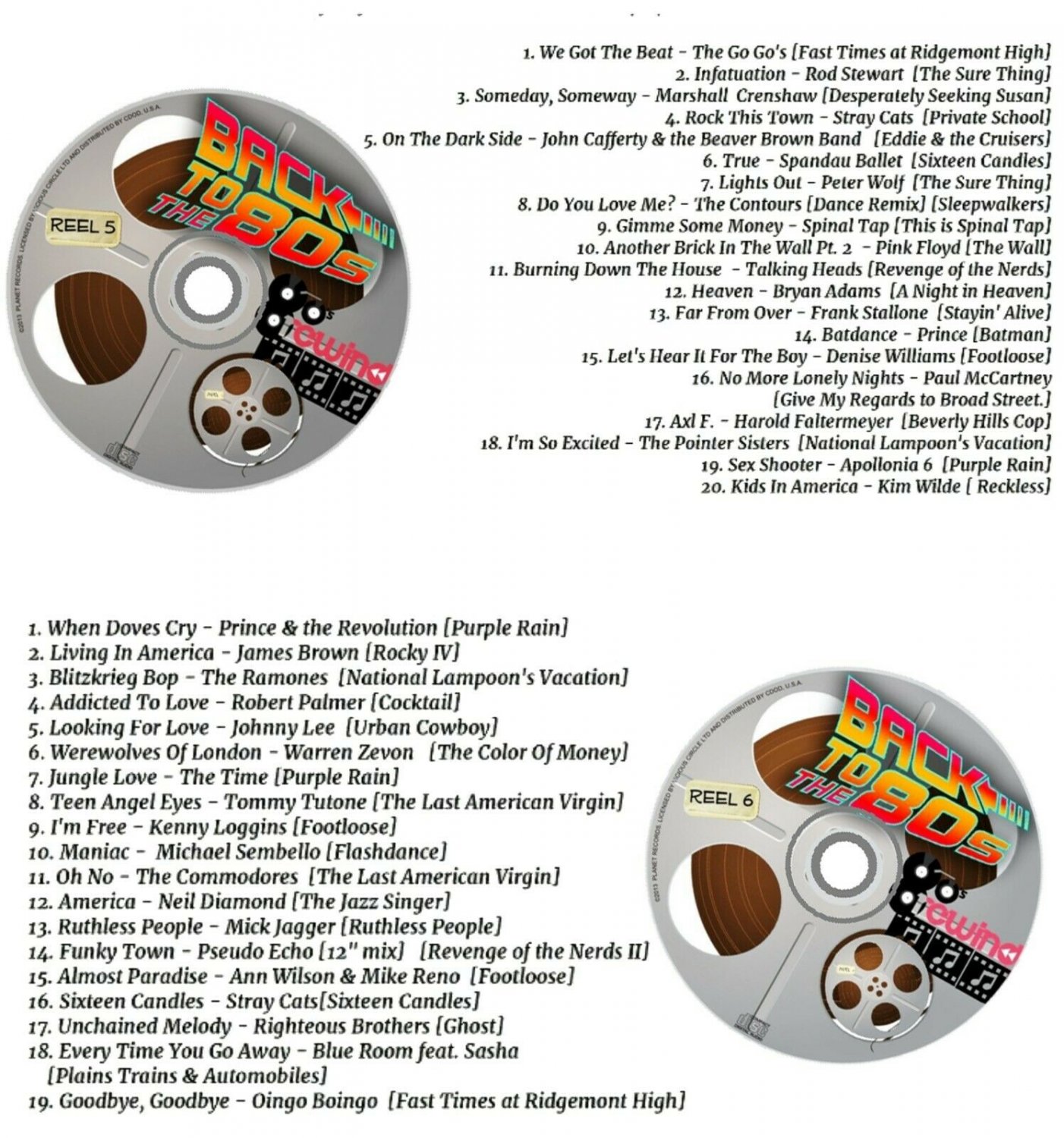 Back To the 80's Movie Soundtrack 6 DISC BOX SET (CD, 2013) All ...