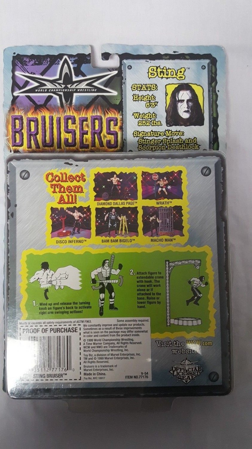 1999s Toybiz WCW BRUISERS STING WRESTLING FIGURE