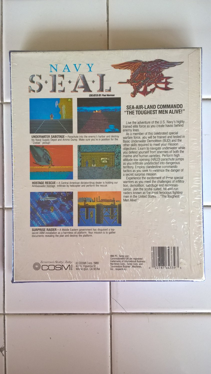Navy SEAL For Commodore 64/128, NEW FACTORY SEALED, Cosmi
