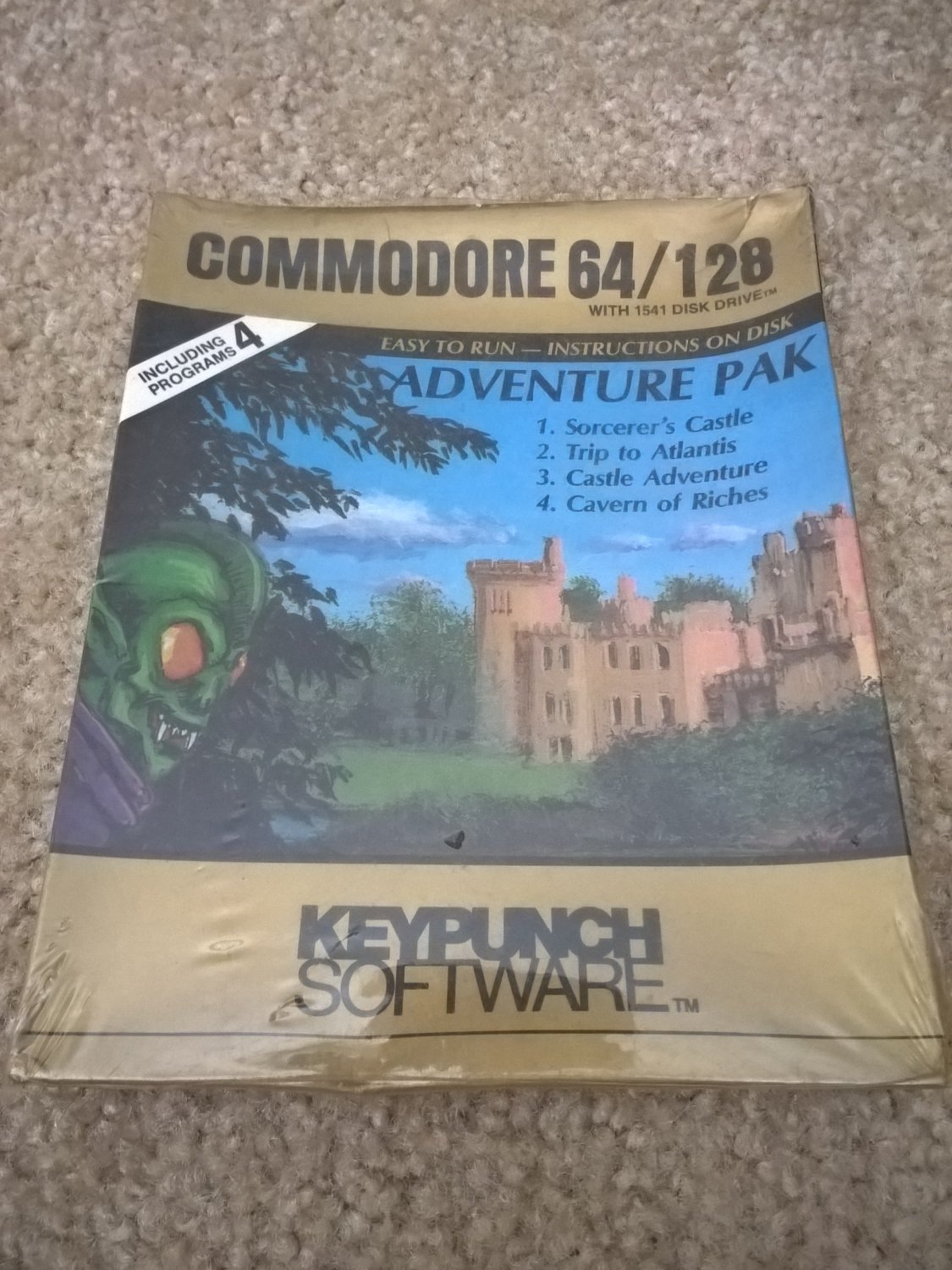 Adventure Pak Games For Commodore 64/128, NEW FACTORY SEALED, KeyPunch