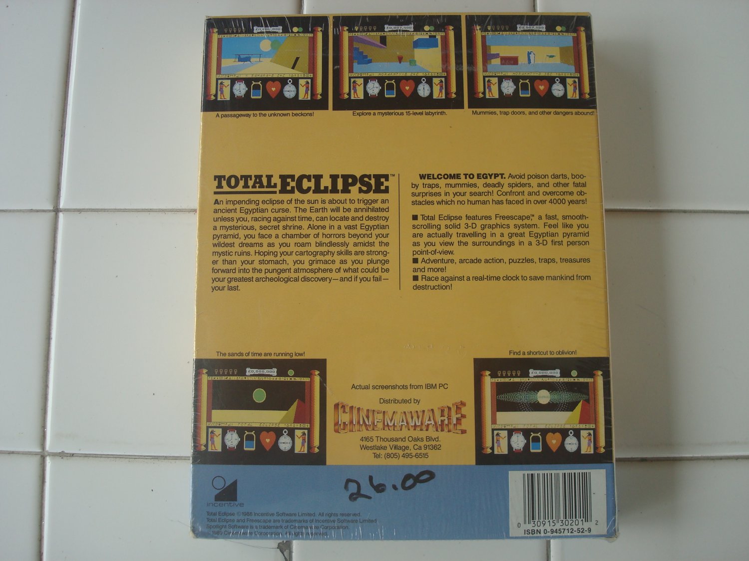 Total Eclipse For Commodore Amiga, NEW FACTORY SEALED, Cinemaware