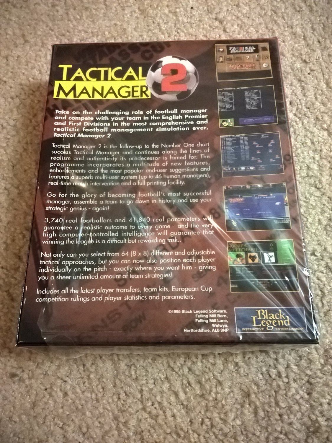 Tactical Manager 2 For Commodore Amiga, NEW FACTORY SEALED, Black Legend