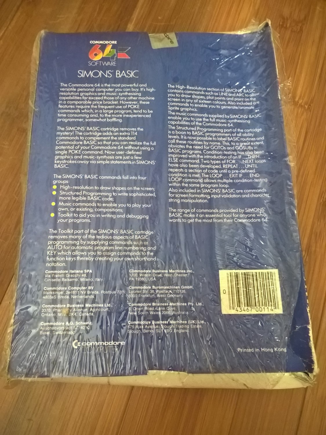 Simons Basic For Commodore 64/128, NEW FACTORY SEALED, Part No C64108