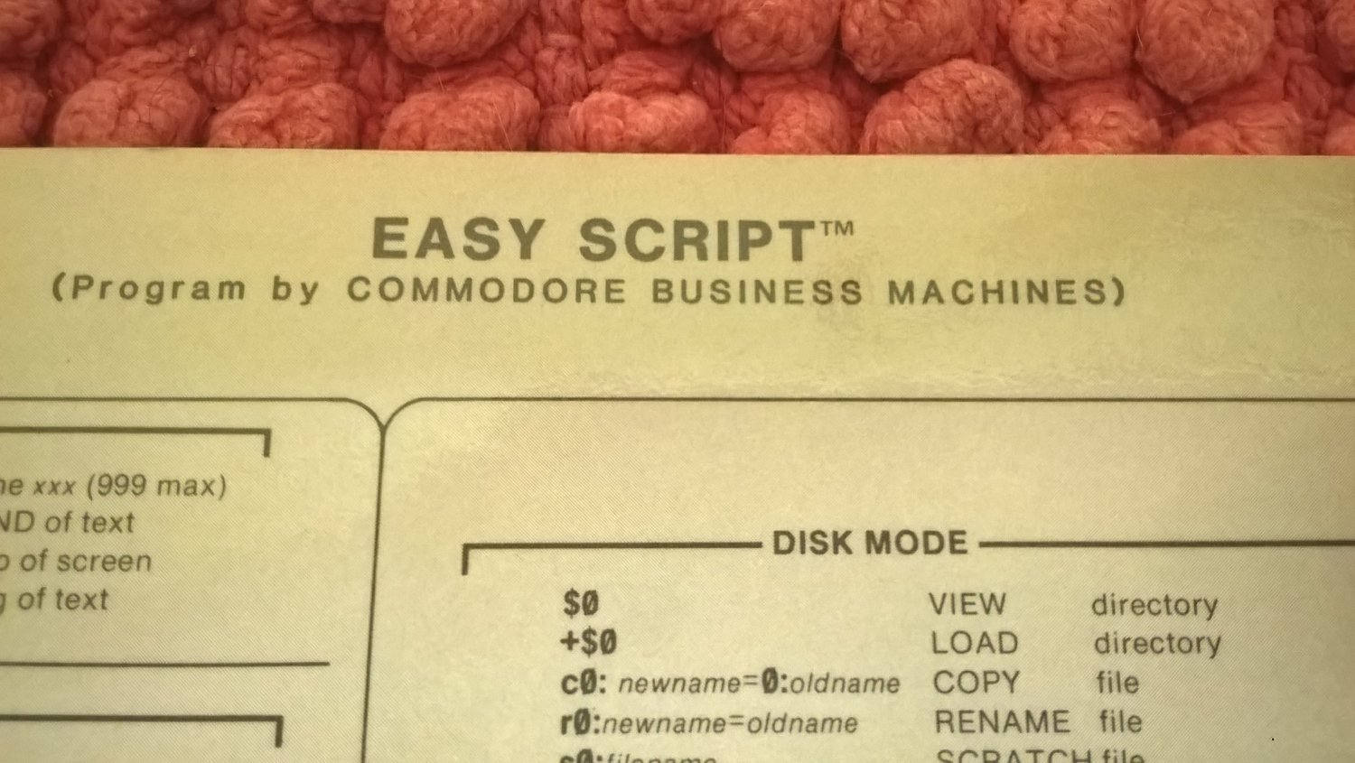 Easy Script Keyboard Overlay / Cheatsheet For Commodore 128, BRAND NEW, Leroy’s