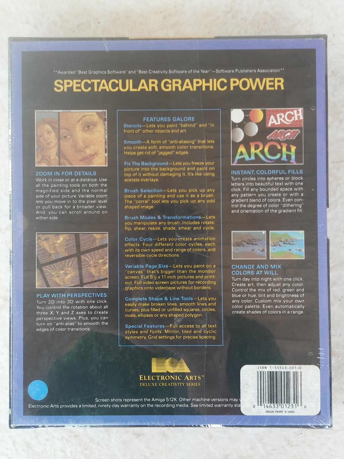 Deluxe Paint II For Commodore Amiga, NEW FACTORY SEALED, EA Electronic Arts