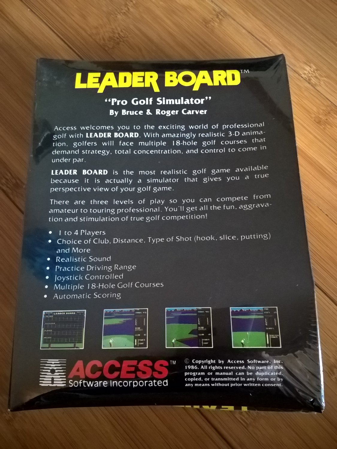 Leader Board For Commodore 64/128, NEW FACTORY SEALED, Access B-Stock