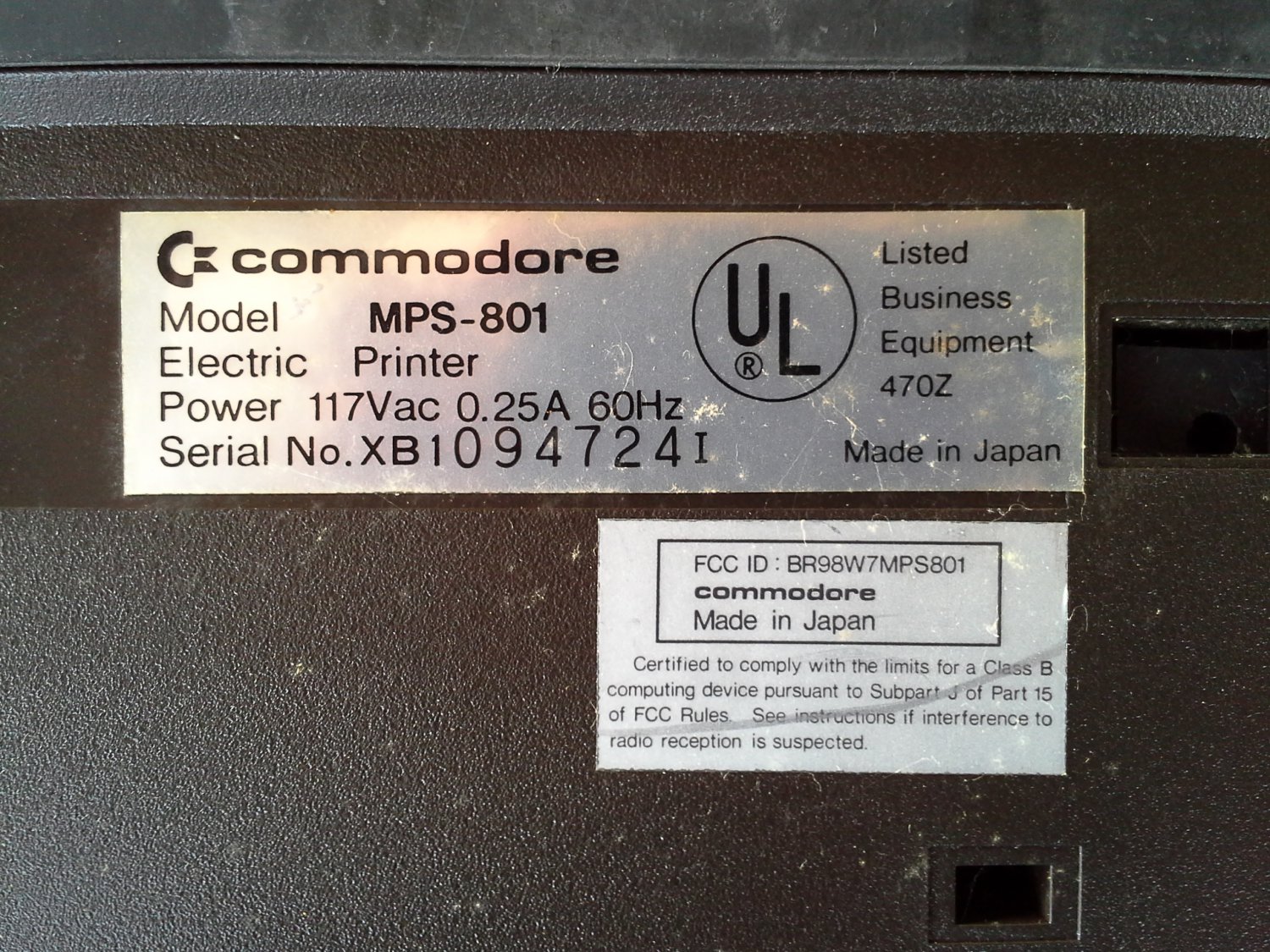 Commodore MPS-801 Printer, TESTED GOOD, Dot Matrix, C64/128/+4/16