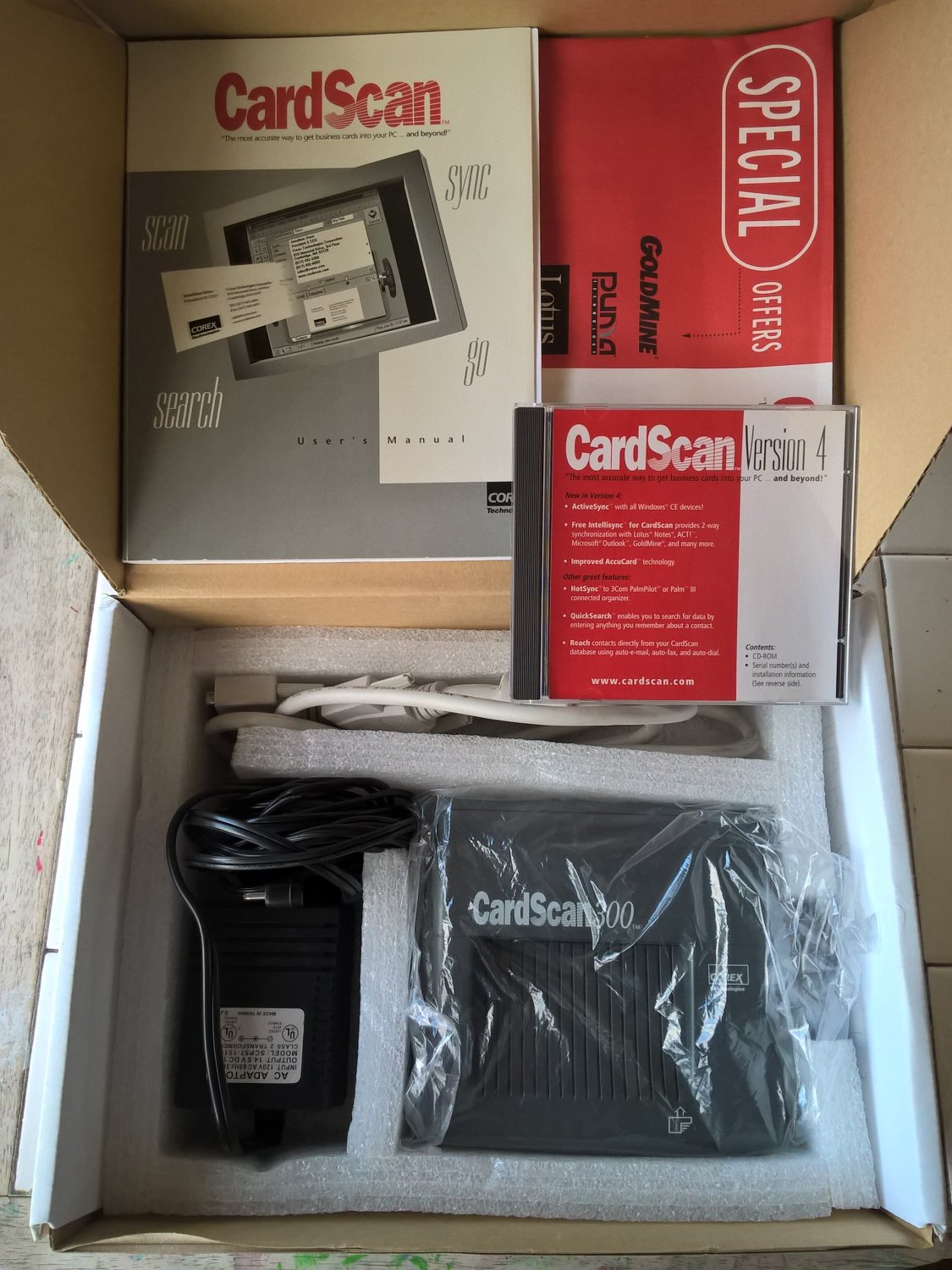 CardScan Executive 300, COMPLETE IN BOX, Parallel Port Business Card ...