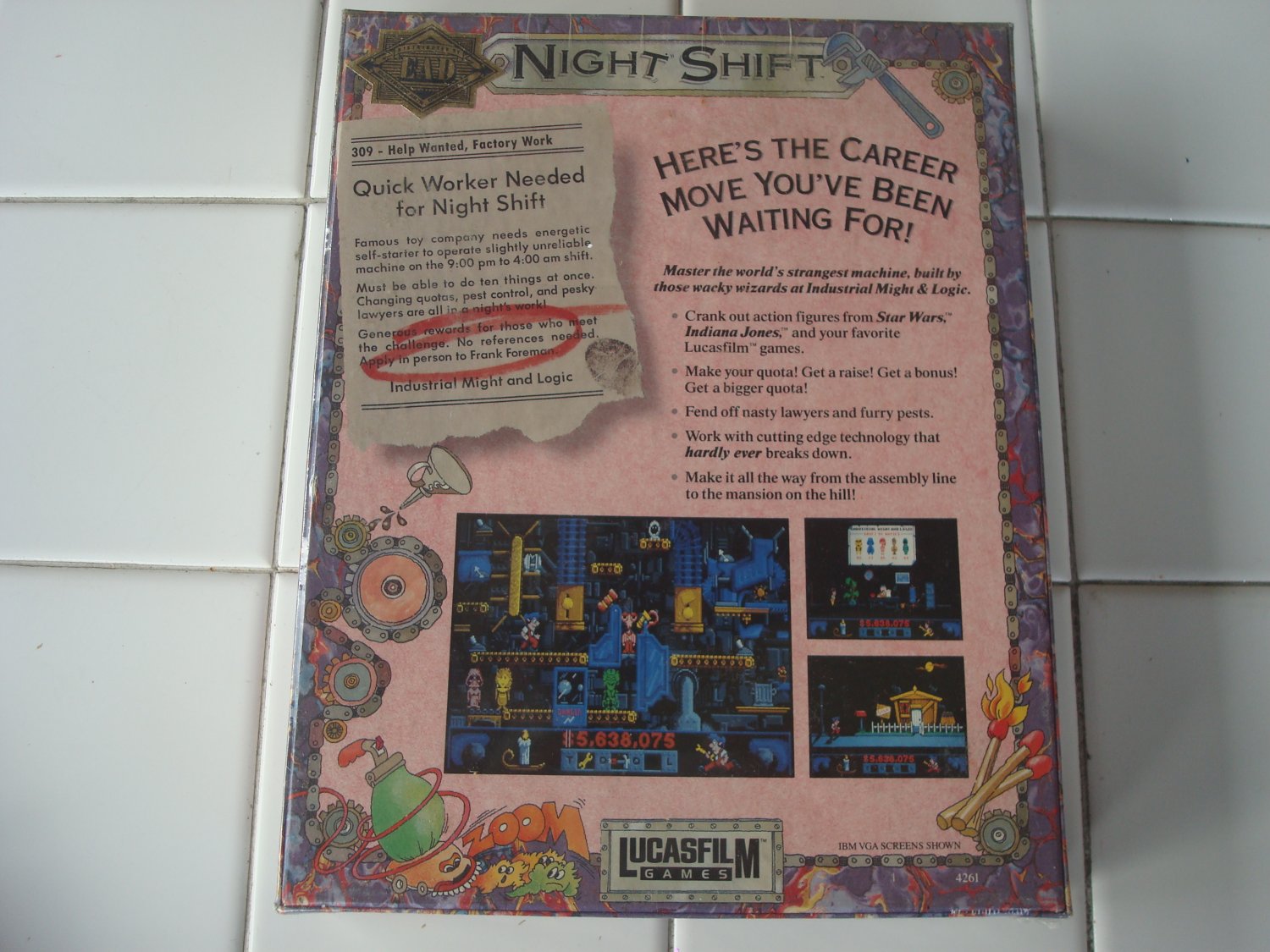 Night Shift For Commodore Amiga, NEW FACTORY SEALED, LucasFilm