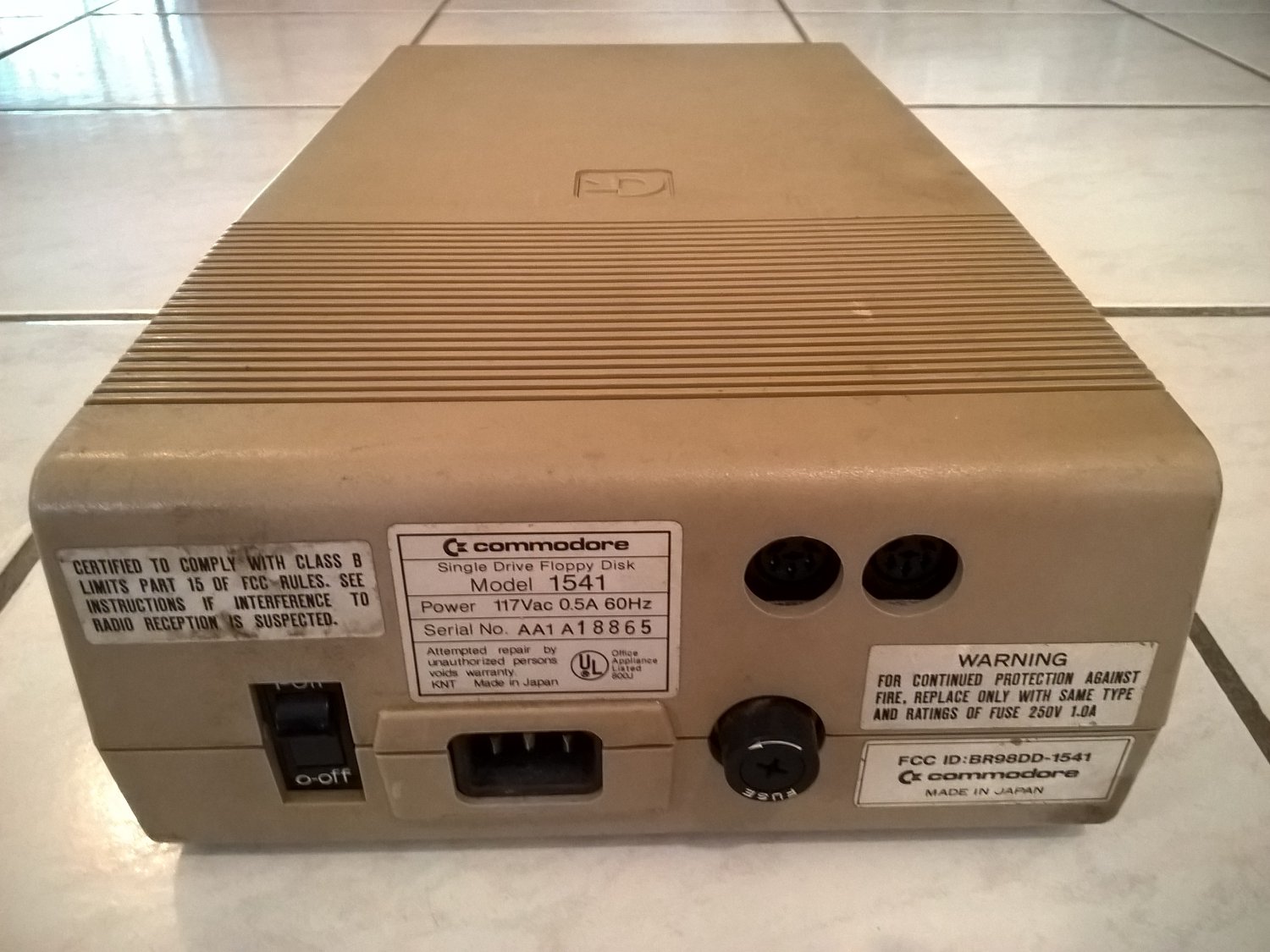 Commodore 1541 5.25" Floppy Disk Drive For C64/128 and Others (As-Is)