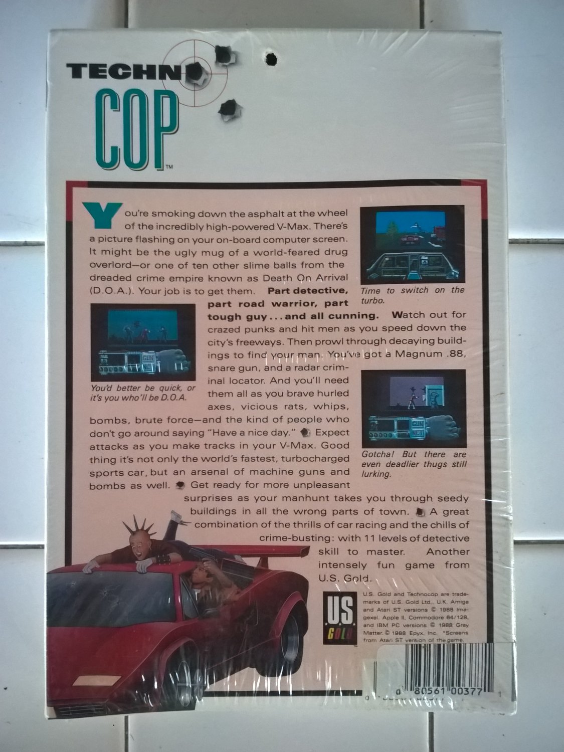 Techno Cop For Commodore 64/128, NEW FACTORY SEALED, Gremlin / US Gold