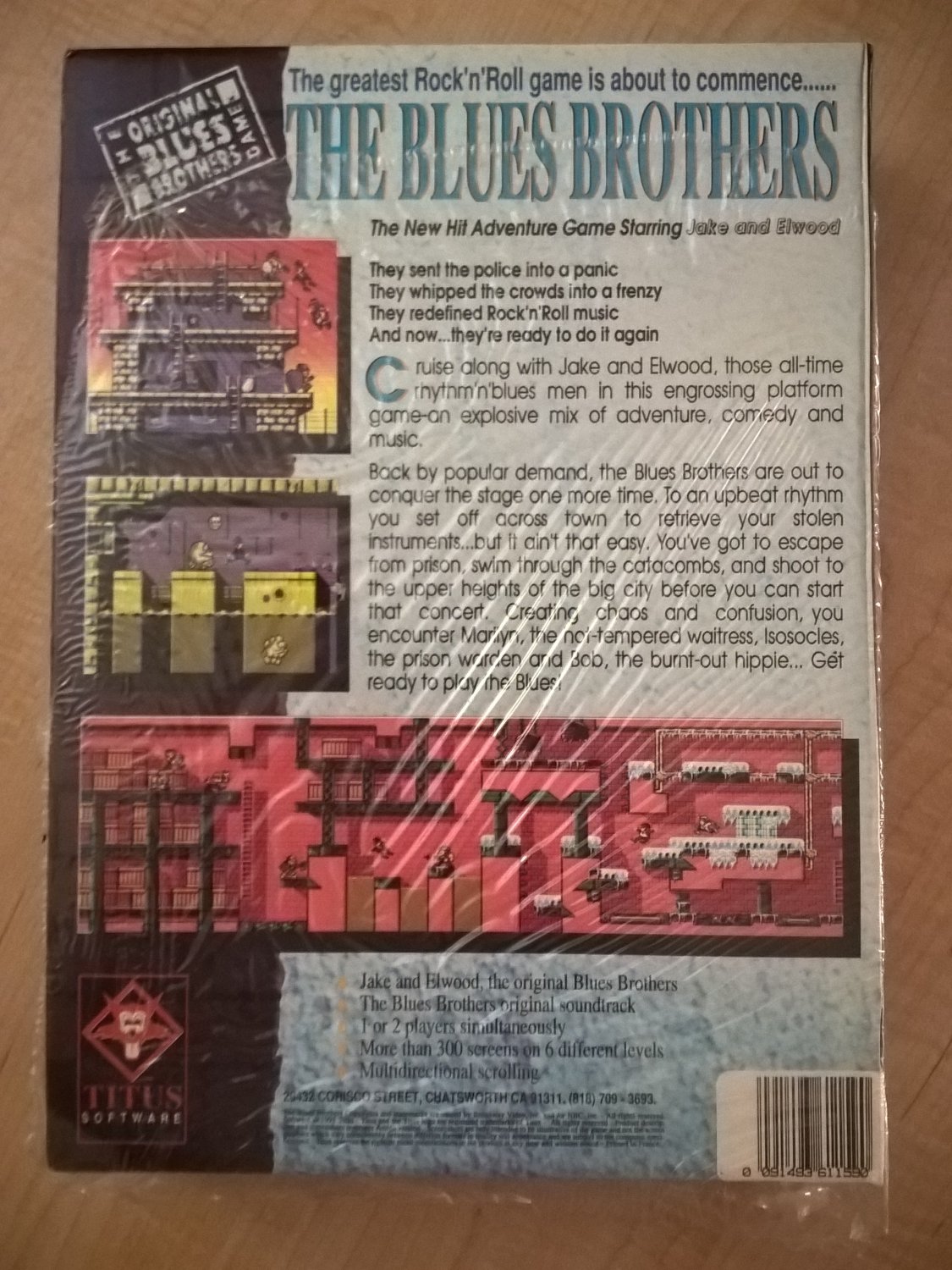The Blues Brothers For Commodore Amiga, NEW FACTORY SEALED, Titus B-Stock