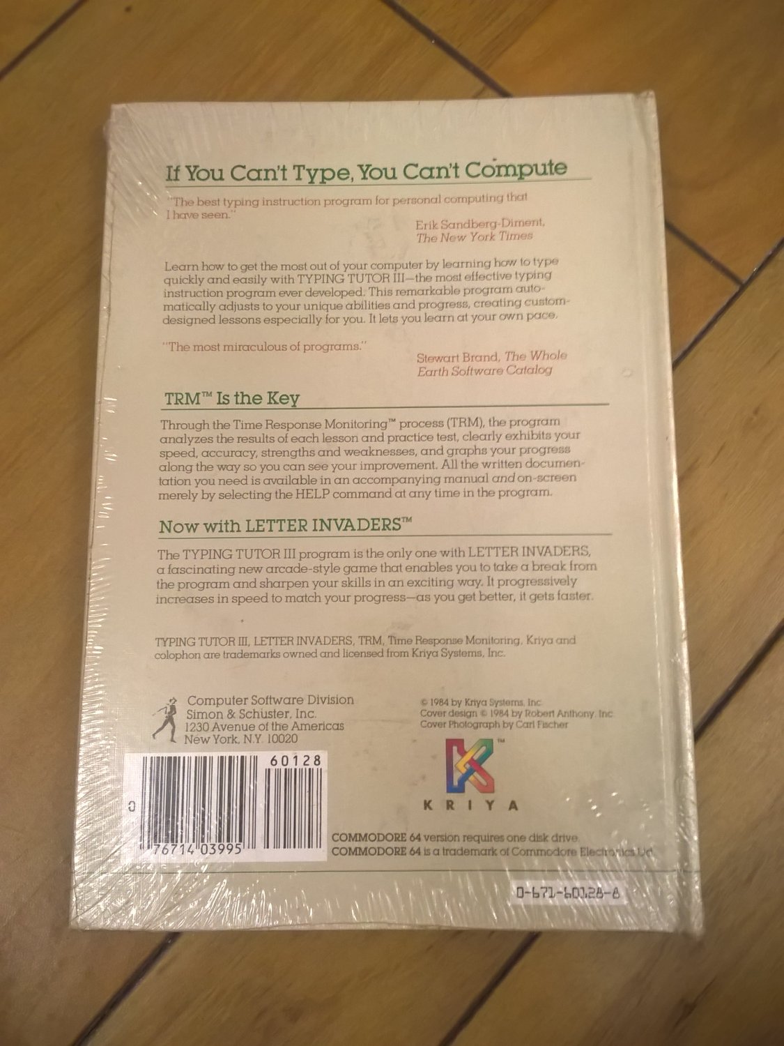 Typing Tutor III For Commodore 64/128, NEW FACTORY SEALED, Simon & Shuster