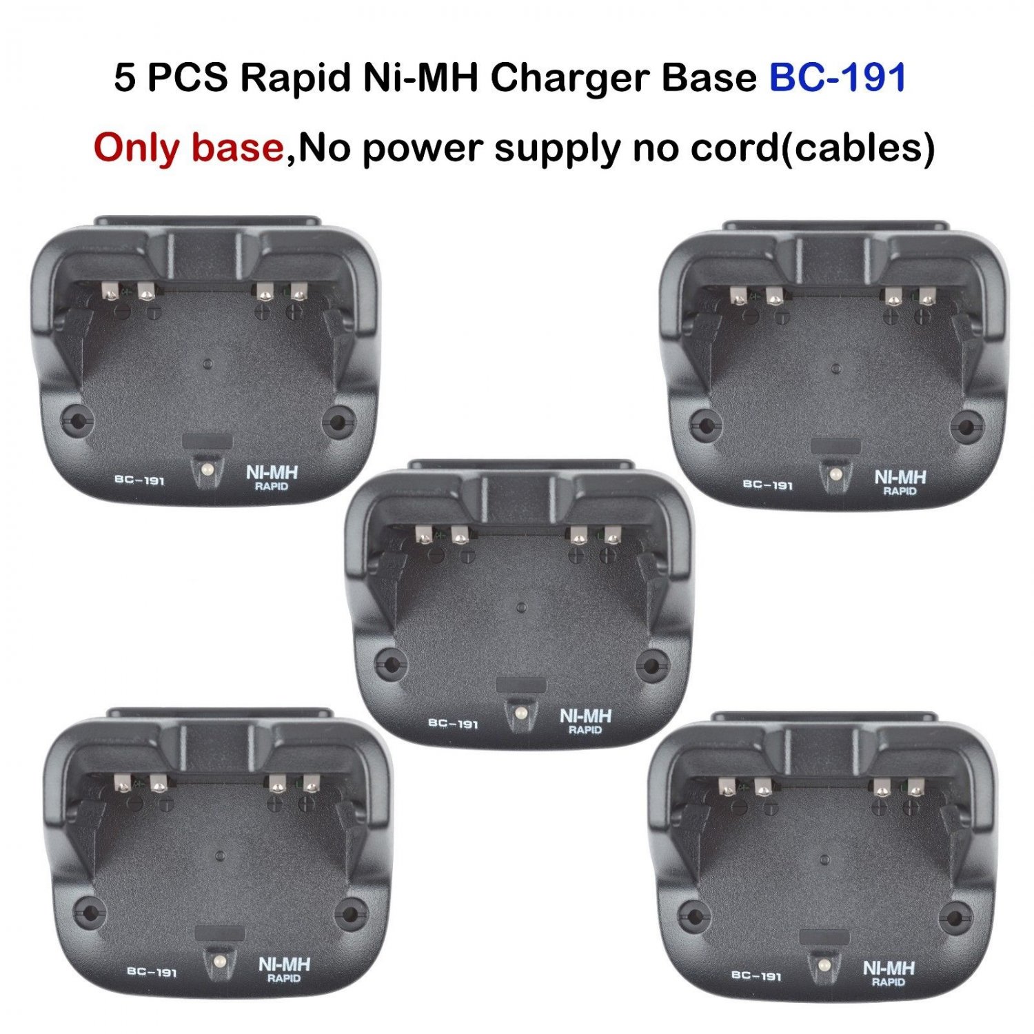 5x Rapid NI-MH Charger Base For ICOM IC-F4003, IC-4101, IC-3101 ...