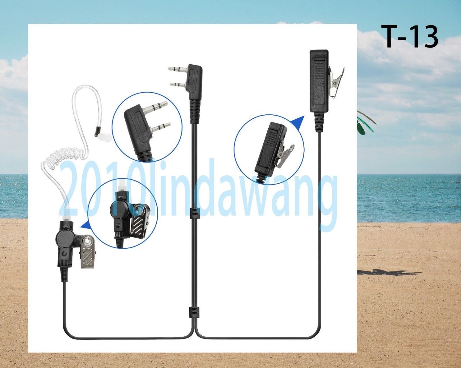 2-wire Headset earphone for Kenwood TK2200 TK2212 TK2300 TK2407 ...
