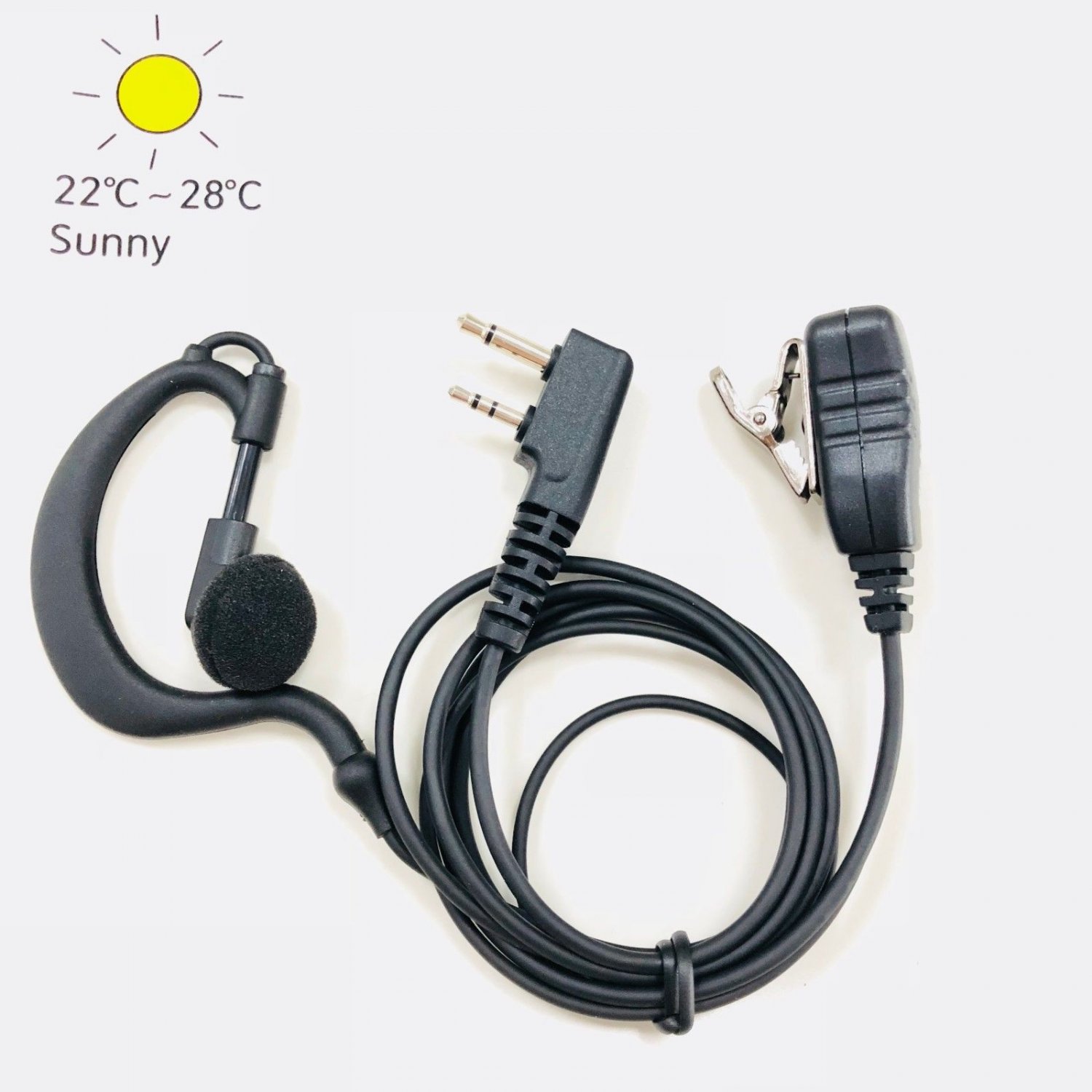 Earhook Earloop Earpiece For ICOM IC-F21 IC-F25 IC-F-15 IC-F44 Portable ...