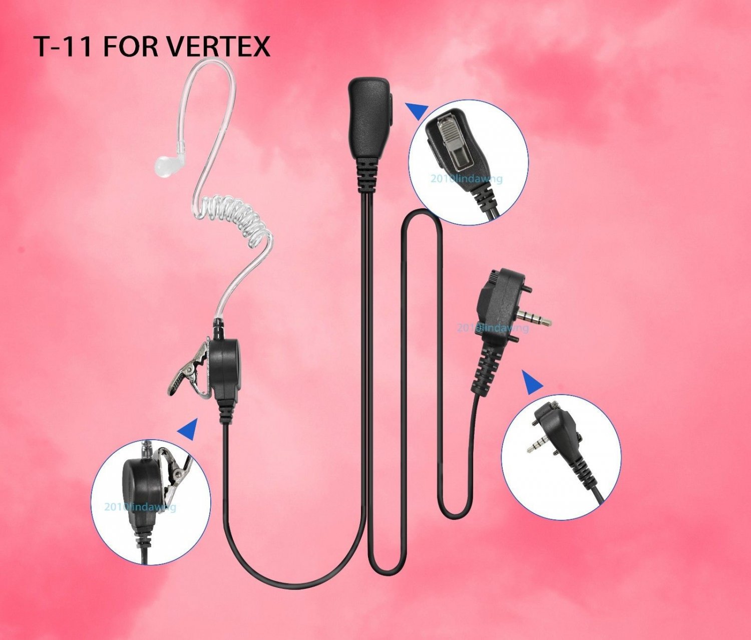 1-wire Surveillance Earphone Headset Vertex Standard VX424 VX427 ...