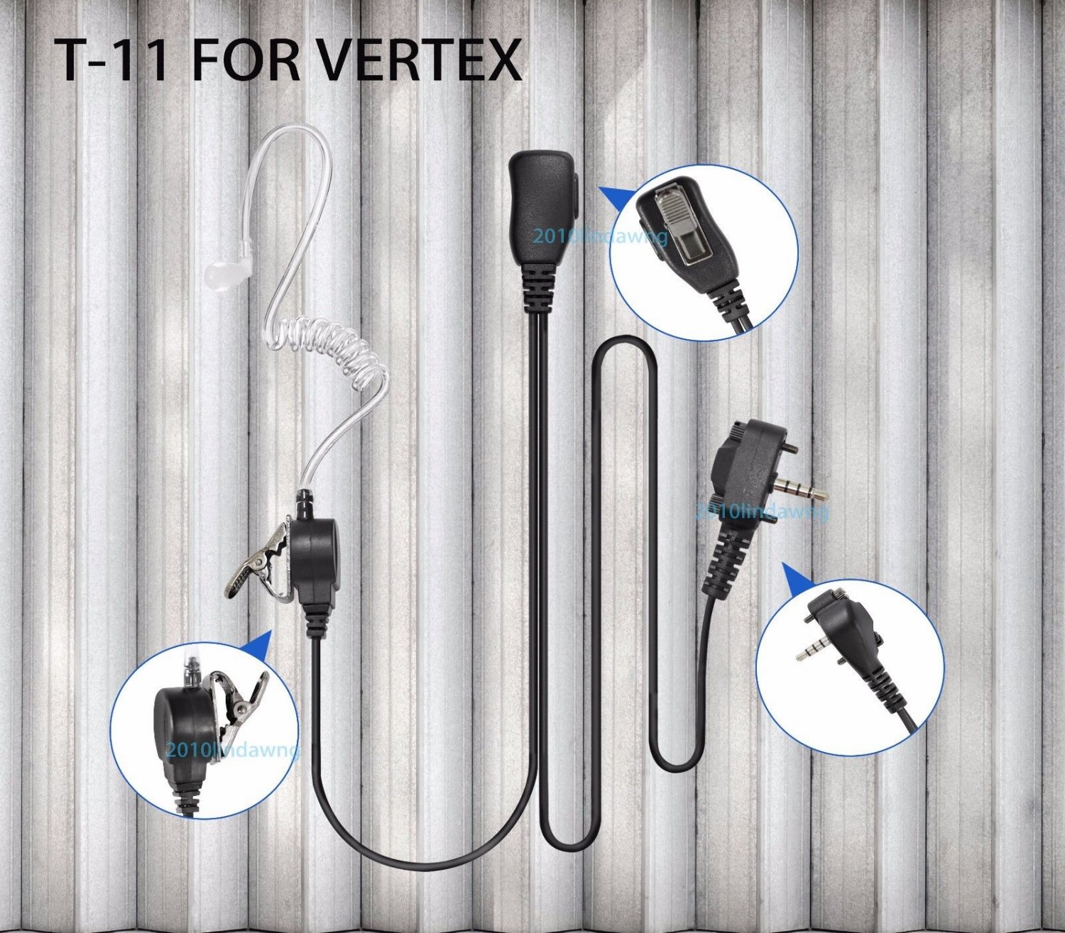 1-wire Surveillance Earphone Headset Vertex Standard VX351 VX354 ...