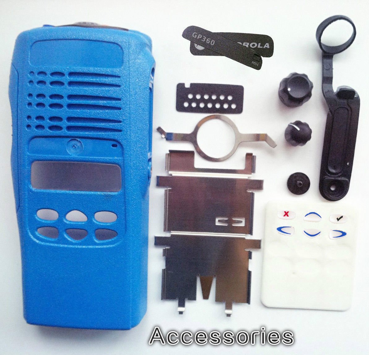 5PCS Blue Repair front CASE Housing cover For Motorola GP360 walkie talkie
