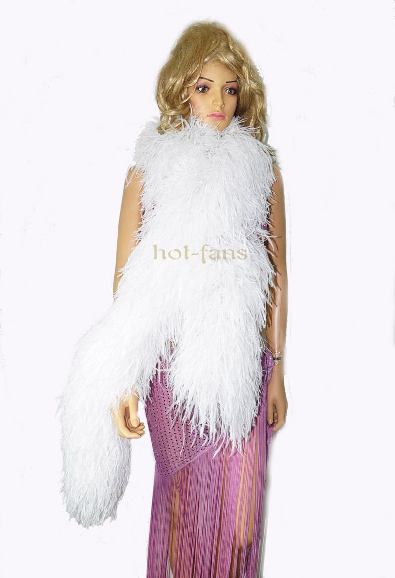 20 ply white Ostrich Feather Boa 71" (180 cm) long luxurious and fluffy