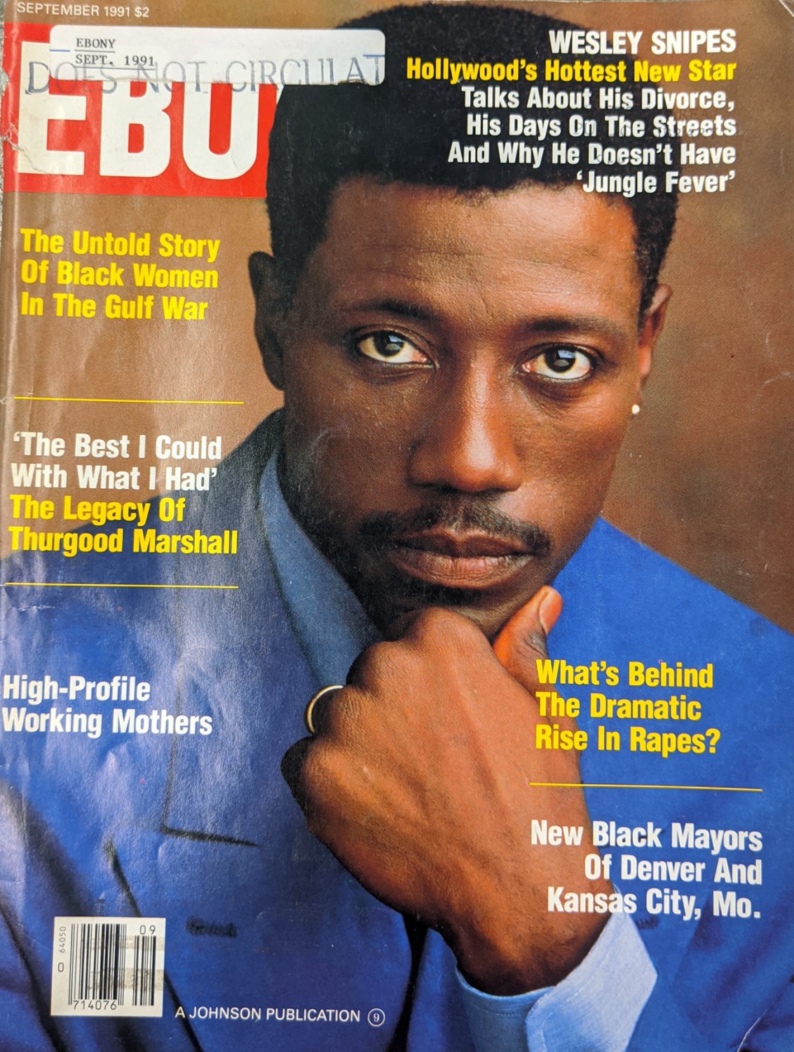 EBONY MAGAZINE SEPTEMBER 1991 - WESLEY SNIPES COVER
