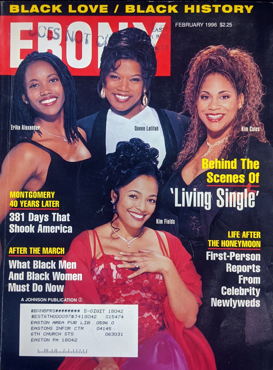 EBONY MAGAZINE FEBRUARY 1996 - BLACK LOVE BLACK HISTORY COVER
