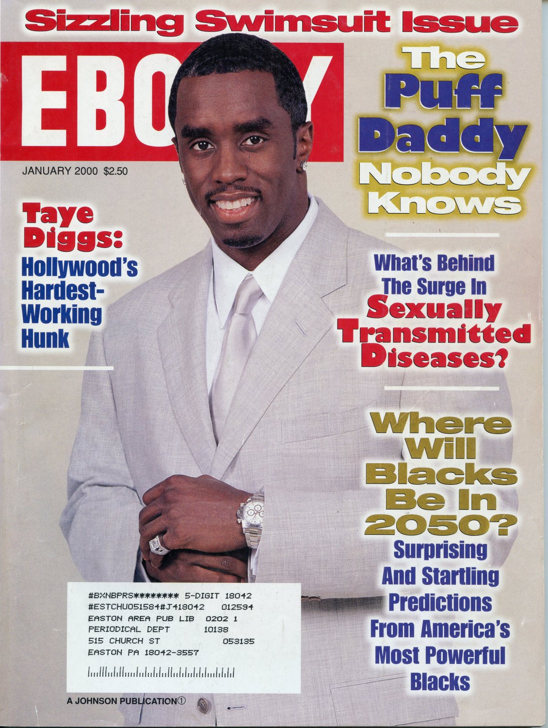 EBONY MAGAZINE JANUARY 2000 - PUFF DADDY COVER