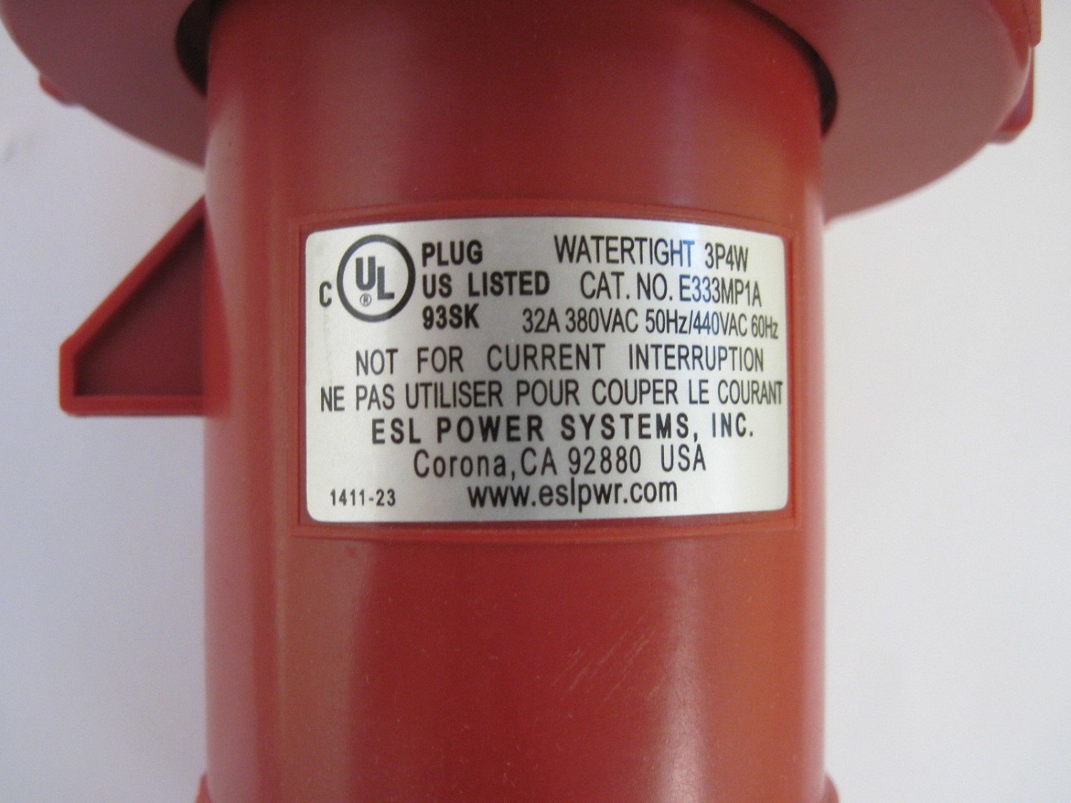 Container Reefer Male Plug 32A 480VAC Watertight 3 phase ESL 1800-03P1A ...