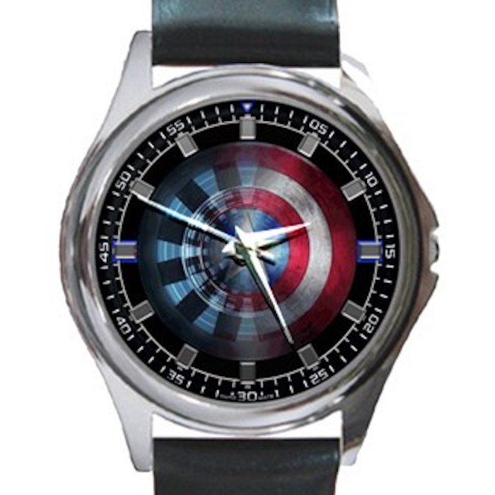 Iron Man Arc Reactor & Captain America Shield Unisex Round Metal Watch ...