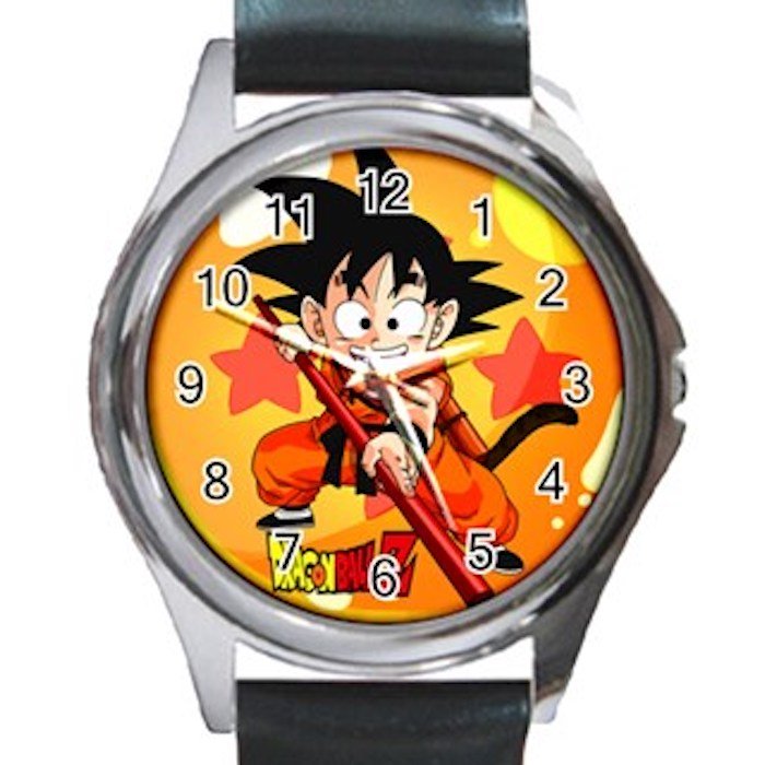 Kid Son Goku Dragonball Unisex Round Metal Watch-Leather Band