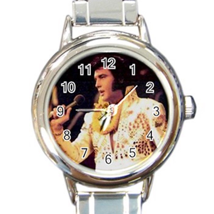 Elvis In Hawaii Ladies Round Italian Charm Watch