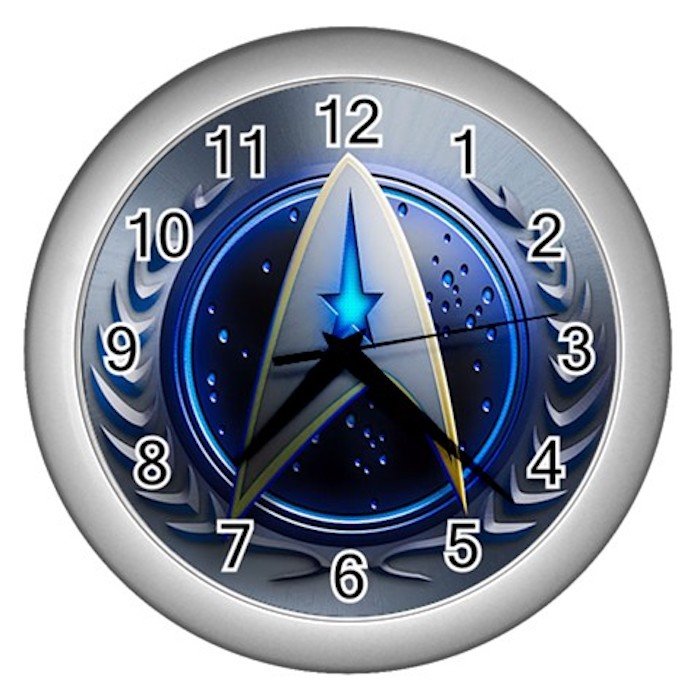 Star Trek Logo Silver Plastic Frame 10" Wall Clock