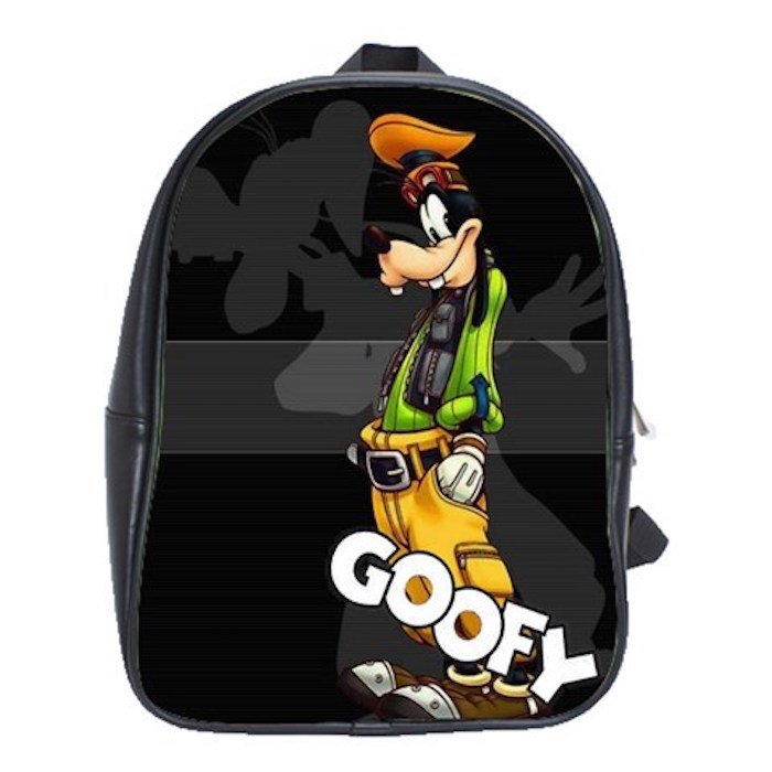 Goofy Disney Cartoon School Leather Backpacks Notebook Bags