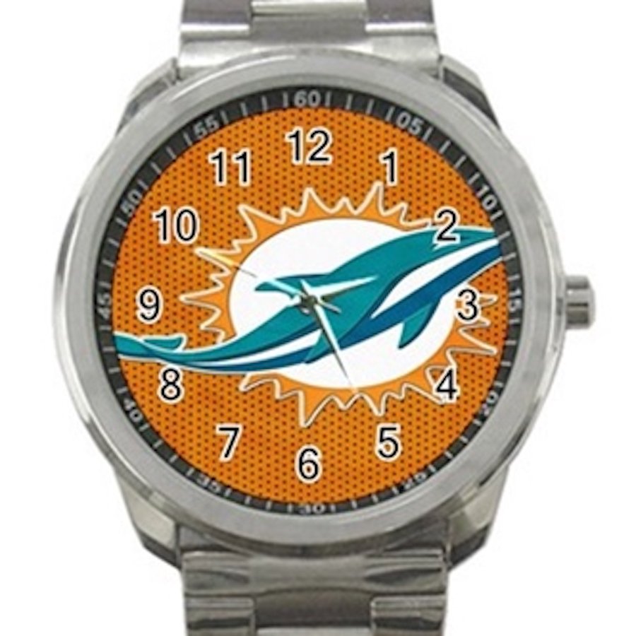 Miami Dolphins NFL Football Team Unisex Sport Metal Watch