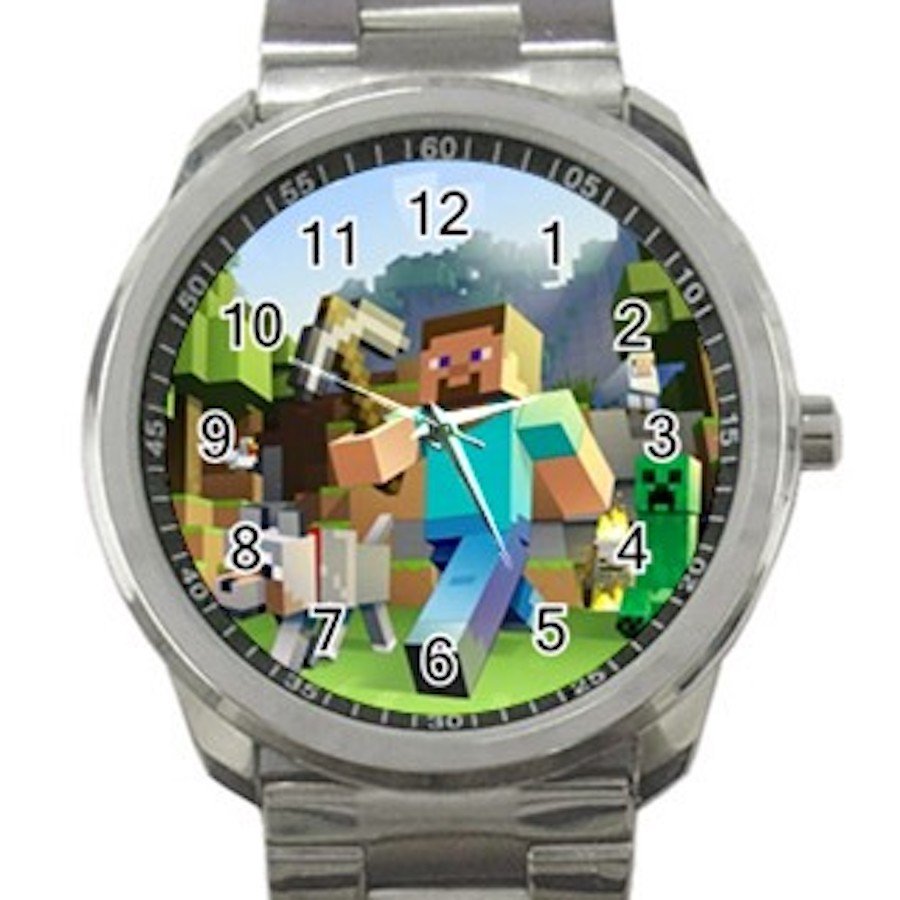Minecraft Creeper Swords Diamond Steeve Design 5 Unisex Sport Metal Watch