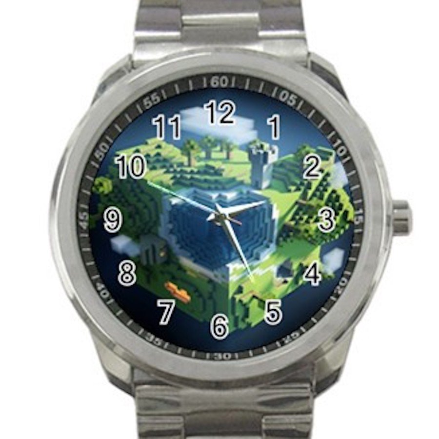 Minecraft Creeper Swords Diamond Steeve Design 11 Unisex Sport Metal Watch