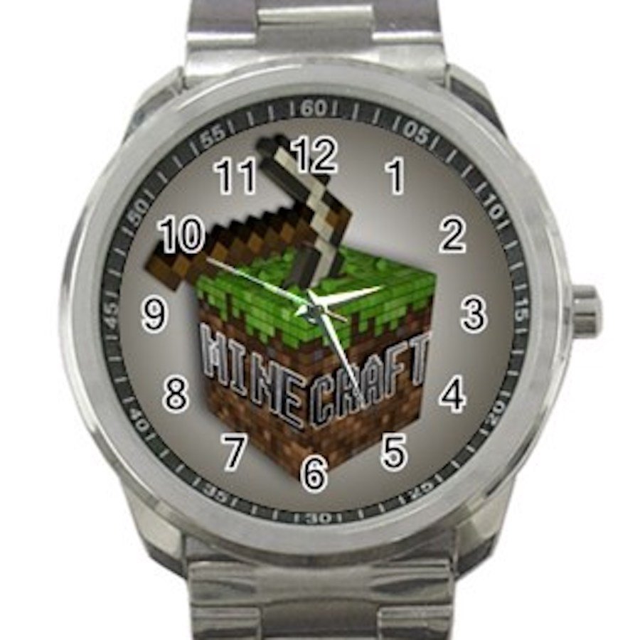 Minecraft Creeper Swords Diamond Steeve Design 14 Unisex Sport Metal Watch