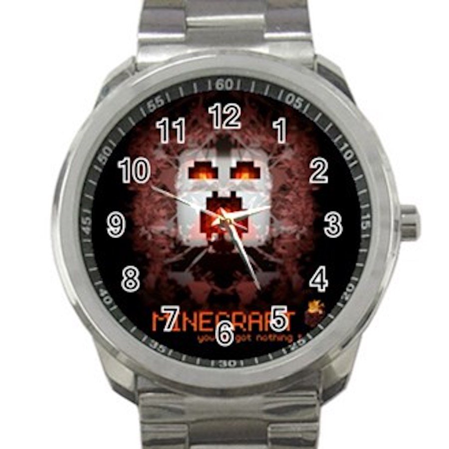 Minecraft Creeper Swords Diamond Steeve Design 15 Unisex Sport Metal Watch