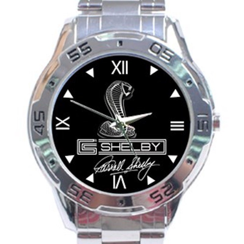 Ford Mustang Cobra Shelby Signature Logo Stainless Steel Analogue Watch
